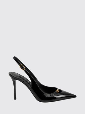 Dolce & Gabbana Slingbacks en cuir verni avec talon aiguille et logo DG