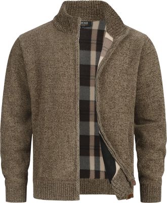 Indicode Herren INFilion Strickjacke mit Stehkragen und Rei&szlig;verschluss | Cardigan f&uuml;r M&auml;nner Cortex, XXL