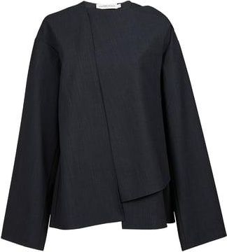 Viktoria Chan Chemise cape en laine m&eacute;lang&eacute;