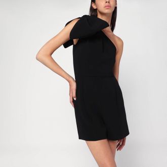 Pianoforte di Max Mara Einseitiger kurzer Jumpsuit in schwarzem Cady