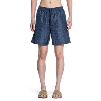 Fendi Denim-Effect FF Nylon Swim Shorts