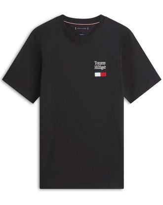 Tommy Hilfiger T-Shirt mit Flag-Stickerei in Jersey-Qualit&auml;t, Regular Fit in