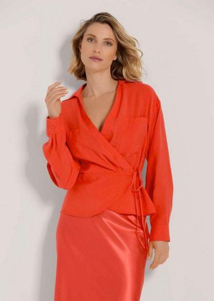 Madeleine Langarmbluse Wickelbluse mit Sch&ouml;&szlig;chen