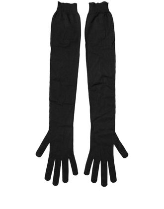 Dolce & Gabbana Long Elbow Length Gloves - Black