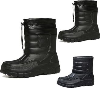 Generic Bottes de neige dhiver pour homme avec doublure en fourrure chaude - Imperm&eacute;ables - Semelle en caoutchouc antid&eacute;rapante - L&eacute;g&egrave;res et confortables &agrave; en