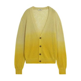 A Paper Kid Homme, Pulls, Jaune, Taille: M Cardigan &agrave; col en V