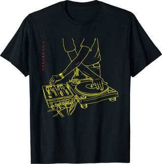 Flawless Makelloses Golden Deck Technics 1210 DJ Line Art Brighton Rave T-Shirt