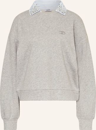 Liu Jo Liu Jo Sweatshirt Mit Abnehmbarem Kragen Und Schmucksteinen grau