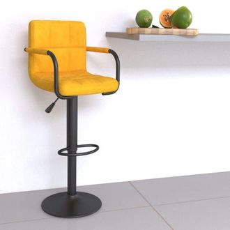 vidaXL Tabouret de bar Jaune moutarde Velours vidaXL
