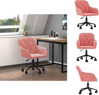 vidaXL Bürostühle - Living Bürostuhl Drehbar Rosa Samt
