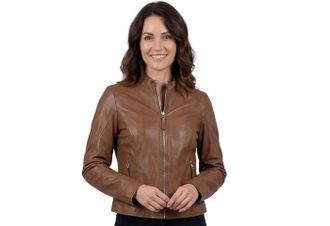 Jilani Lederjacke Fulya Jilani Collection - Damen Lederjacke Lammnappa mittelbraun