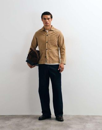 Polo Ralph Lauren Icon Logo Sport Hemdjacke aus Cord in Beige-Neutral