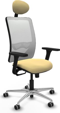 Piqueras y Crespo B&uuml;rostuhl aus Netzgewebe mit 3D-Armlehnen, h&ouml;henverstellbarer Lendenwirbelst&uuml;tze und festem Kopfteil, ausgestattet mit Sincro 3 Positionen und Schneid