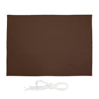 Relaxdays Sonnensegel rechteckig, 3,5 x 4,5 m, wasserabweisend, UV-best&auml;ndig, mit Spannseilen, Terrasse, Balkon, braun