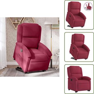 vidaXL The Living Store - vidaXL Relaxsessel mit Aufstehhilfe Weinrot Samt