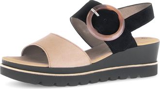 Gabor Damen Riemchensandalen, Frauen Sandalen,Freizeitschuhe,offene Schuhe,Strandschuhe,Sandaletten,Sommersandalen,Caramel/schwarz,40.5 EU / 7 UK