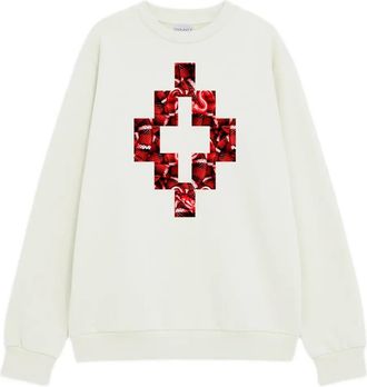 Marcelo Burlon pull à imprimé peau de serpent - Blanc