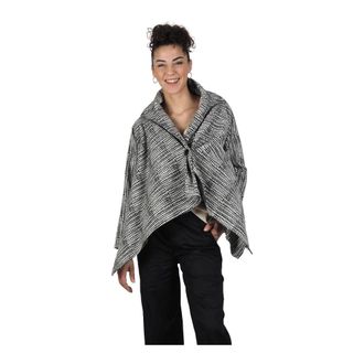 Alessia Santi Femme, Vestes, Gris, Taille: 36 FR Veste Géométrique Noire et Crème