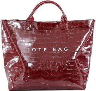 Generic GSenhui Sac fourre-tout en PVC pour femme - Transparent - Grande capacit&eacute; - Avec impression de lettre - Sac &agrave; main en plastique, L4 rouge vin