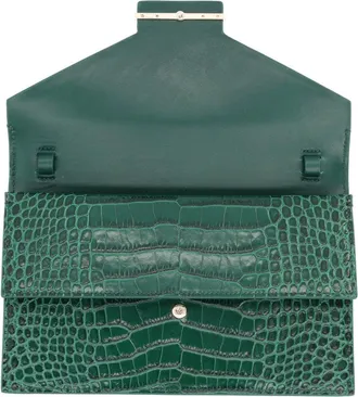 Tom Ford Womens Mini Leather Shoulder Bag Green Calf