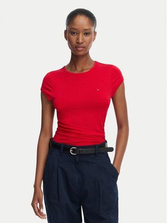 Tommy Jeans T-Shirt Draped DW0DW22802 Rot Slim Fit