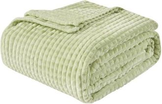 Emme Plaid Couverture Douillette, Grande, 200 x 230cm, Plaid Polaire Flanelle, Douce, Chaude, Jet&eacute; de Canap&eacute;, Couverture Doux, Vert Sauge