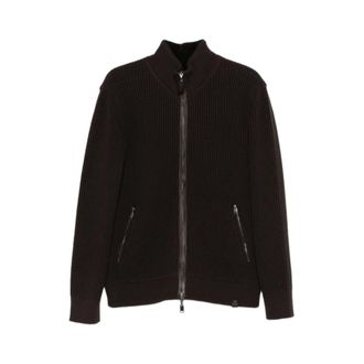 Brioni Strickjacke mit Rippenmuster und Rei&szlig;verschluss - - Knitwear - Herren - Braun - XL