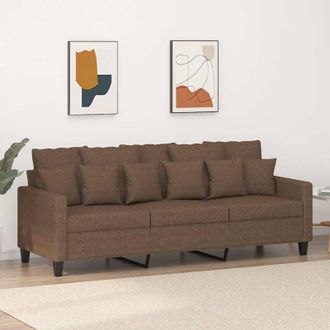 vidaXL Vidaxl - Canap&eacute; droit 3 places marron 180 cm en tissu polyester - Accoudoirs rembourr&eacute;s - Confort optimal pour salon moderne