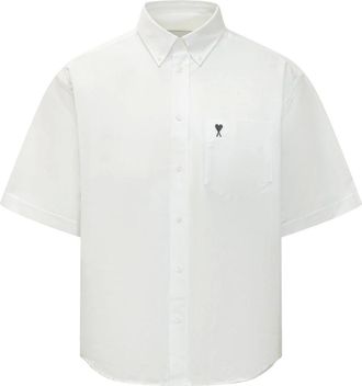 Ami Homme, Chemises, Blanc, Taille: S Boxy Short Sleeve Shirt