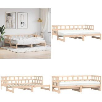 vidaXL Tagesbett Ausziehbar 80x200 cm Massivholz Kiefer - Kiefernholzbette - Holzbett - G&auml;stebett - Schlafsofa - Tagesbett - Home & Living