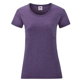 Fruit Of The Loom Valueweight T Lady-Fit Damen T-Shirt NEU, Farbe:violett meliert, Gr&ouml;&szlig;e:2XL