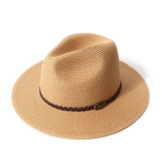 Dreshow Damen Panama Hut Fedora Strand Sonnenhut Breiter Rand Stroh Aufrollen Hut UPF 50+