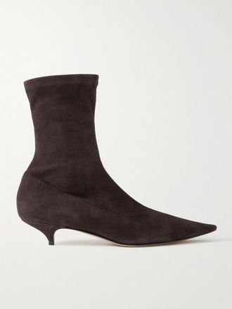 The Row Liisa Sock Boots Aus Veloursleder - Braun