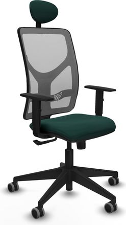 Piqueras y Crespo B&uuml;rostuhl mit 1D-Armlehnen, h&ouml;henverstellbarer Lendenwirbelst&uuml;tze und festem Kopfteil, ausgestattet mit Sincro 3 Positionen und Schneideschaum, Grau/F