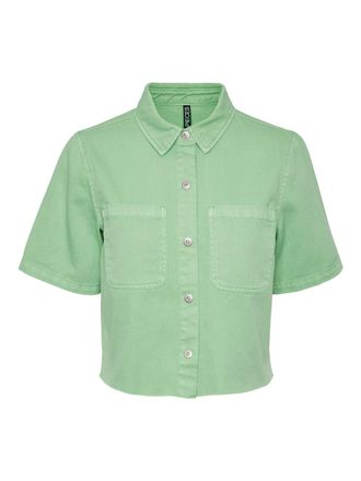 Pieces Damen Pcblume Ss Shirt Bc, Absinthe Green, XS