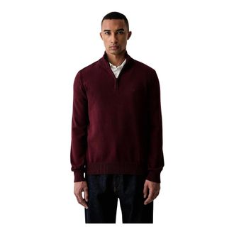 Emporio Armani Pull &agrave; col zipp&eacute; - Homme - Pulls - Rouge - Taille: M