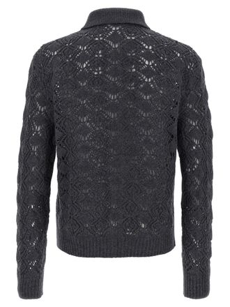 Jil Sander Mens Gray Virgin Wool Cardigan Clothing
