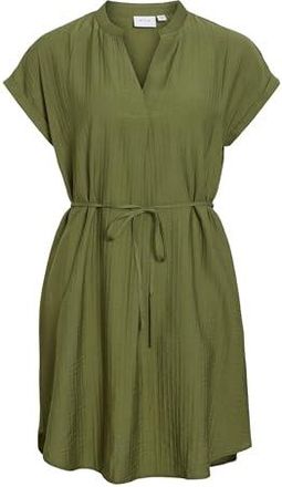 Vila Vila Short Dress Viclo S/S Robe Courte-Noos, Capulet Olive, 42 Femmes