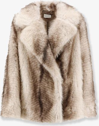 Nude Faux fur jacket - NUDE - gender_Woman