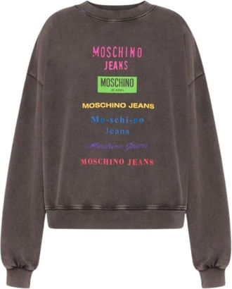 Moschino unisex, Sweatshirts et sweats &agrave; capuche, Gris, Taille: 2XS SweaT-shirt Imprim&eacute; en Coton