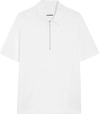Jil Sander Homme, Tops, Blanc, Taille: L Polo zipp&eacute;
