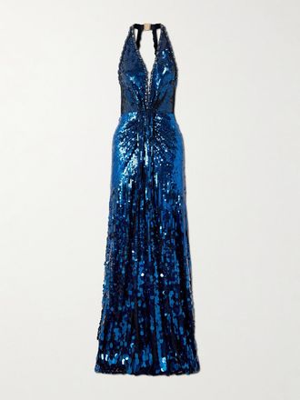 Jenny Packham Robe Du Soir Dos Ouvert En Tulle &Agrave; Ornements Lisette - Bleu