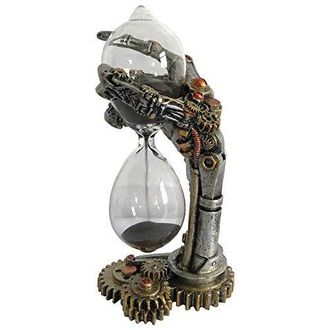 Nemesis Now Steampunk Sablier dans Une Main squelettique - Argenté, 16 cm
