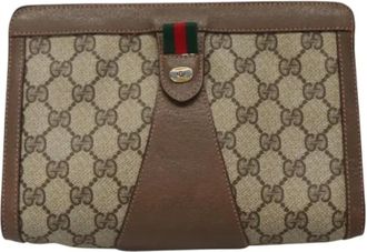 Gucci Pre-owned Cuir pochettes-minaudieres - Femme - Pre-owned - Beige - Taille: ONE Size