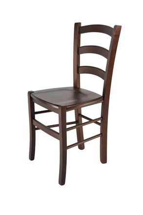 Tommychairs Tommychairs - Stuhl Venice für Küche und Esszimmer, robuste Struktur aus lackiertem Buchenholz im Farbton Dunkles Nussbraun und Sitzfläche aus Holz