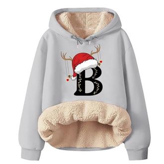 Generic Pull de No&euml;l 2025 pour femme - Grande taille - Haut moelleux &agrave; manches longues - Coupe ample - Doux et confortable - Avec cordon de serrage - Pull &agrave; c