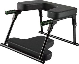 Generic Yoga-Kopfstandbank, Yoga-Kopfstandbank Mit Handgefertigtem Holzrahmen In H-Form Geeignet for Fitness, Meditation Und Entspannung(Black with mat)