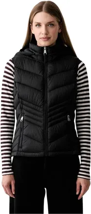 DKNY Dkny, Femme, Vestes, Noir, Taille: 40 FR Gilet &agrave; capuche matelass&eacute;