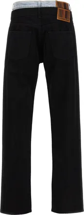 VTMNTS Contrast Double Waist Jeans - Black