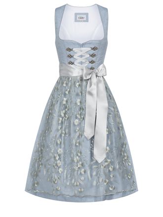 N&uuml;bler Dirndl N&Uuml;BLER Midi Dirndl Fleur, Damen, Gr. 34, EURO, blau, Obermaterial: 100% Polyester PES., Kleider, Topseller